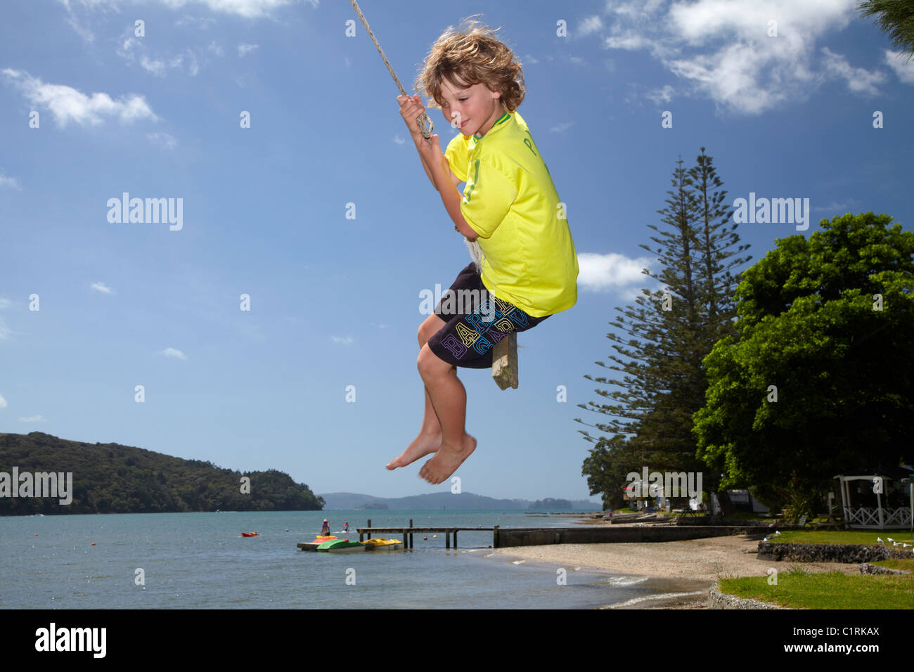 Kids Rope Swing River High Resolution Stock Photography and Images - Alamy