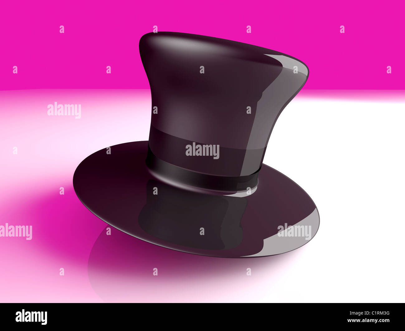 A cylinder Hat. 3D rendered Illustration. A classic Cylinder Hat. 3D ...