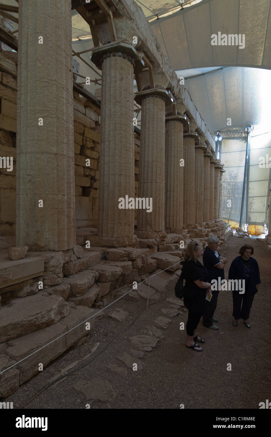 Tourism apollo ancient building columns protected re construction ...