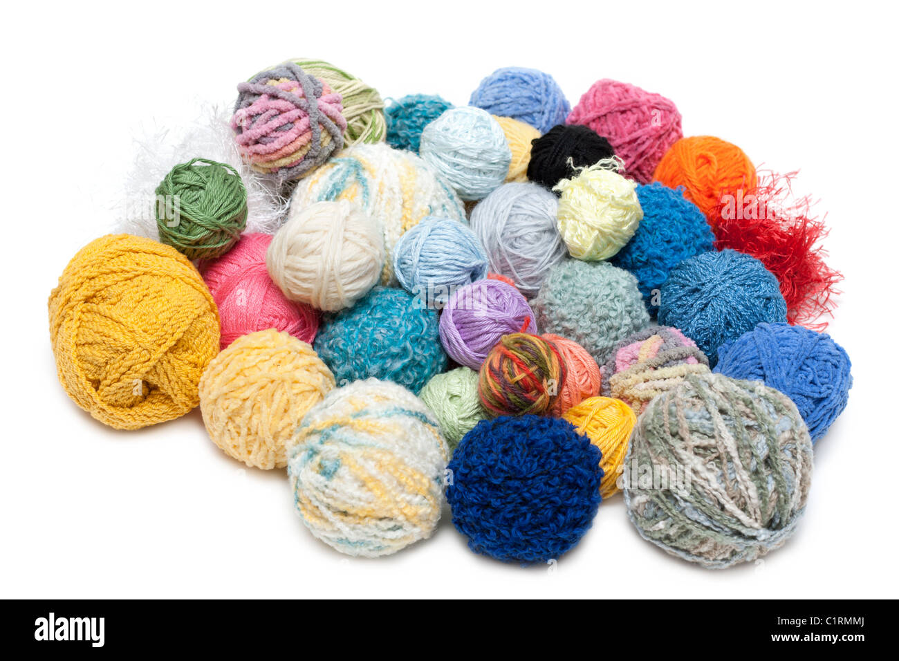Ball of the threads on white background Stock Photo - Alamy