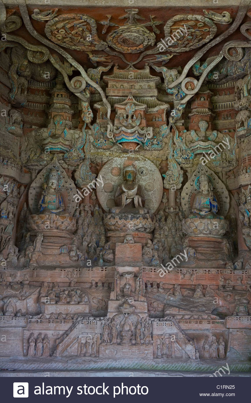 Buddhist Cave Carvings Dazu Sichuan Stock Photos & Buddhist Cave ...