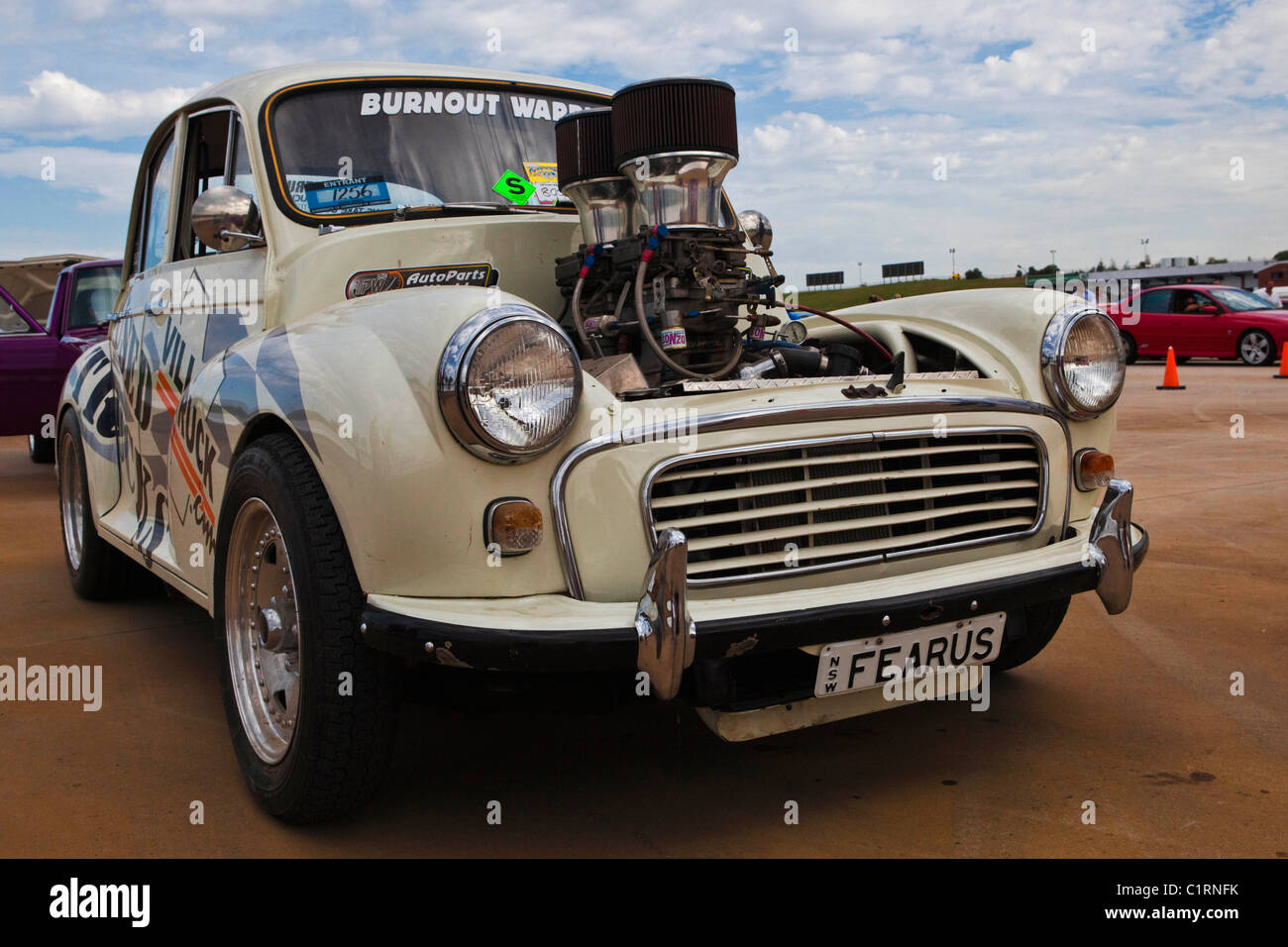 A Morris Minor 1000 fitted with a V8 motor Stock Photo - Alamy