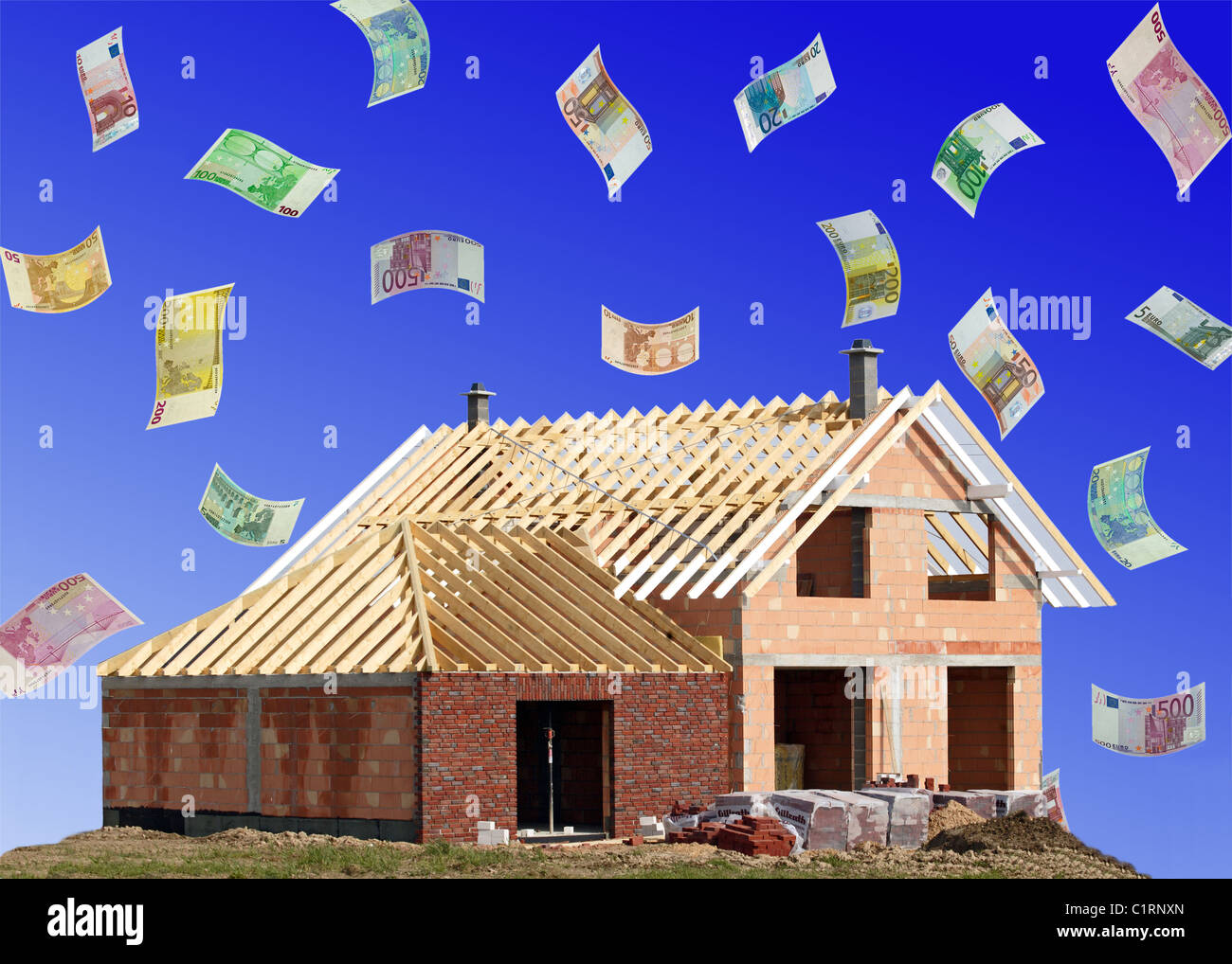 Building and euronotes Stock Photo - Alamy