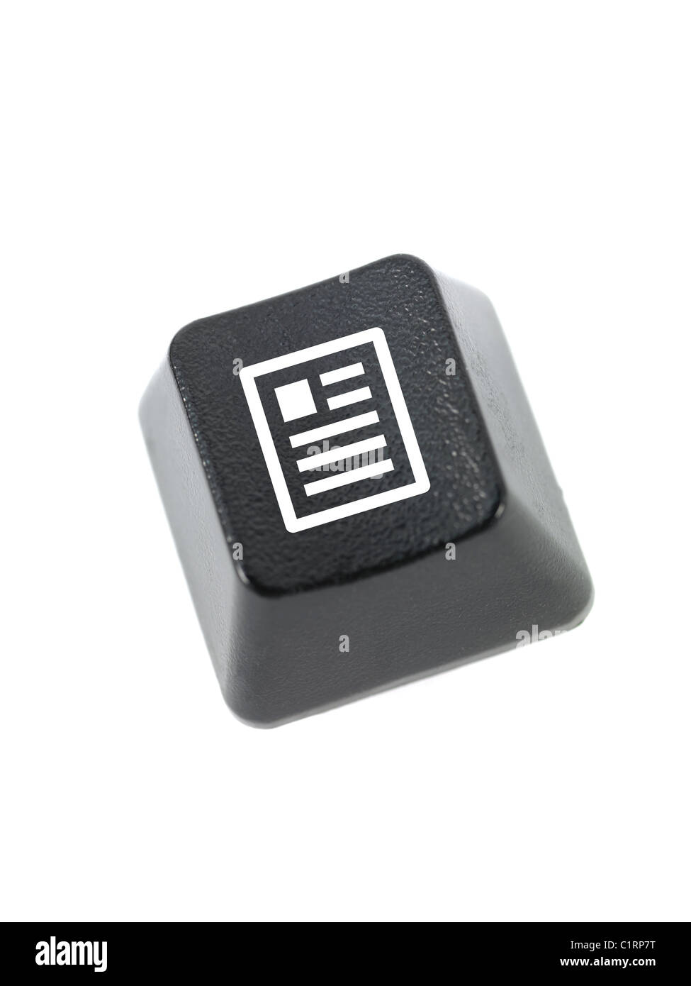 A keyboard key isolated against a white background Stock Photo - Alamy