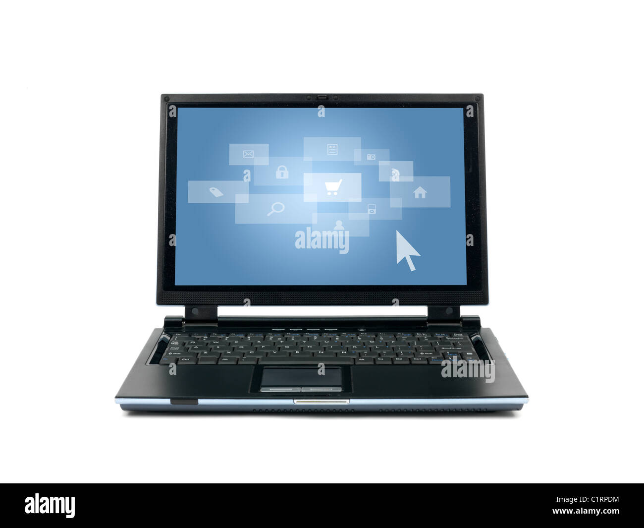 A laptop computer isolated against a white background Stock Photo - Alamy