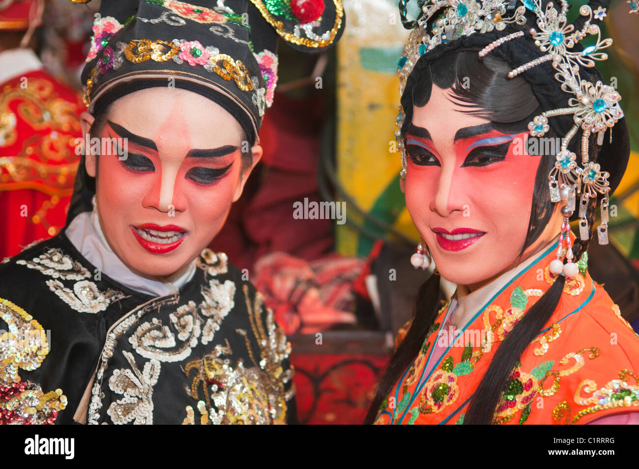 Chinese opera performers backstage in Bangkok, Thailand Stock Photo - Alamy