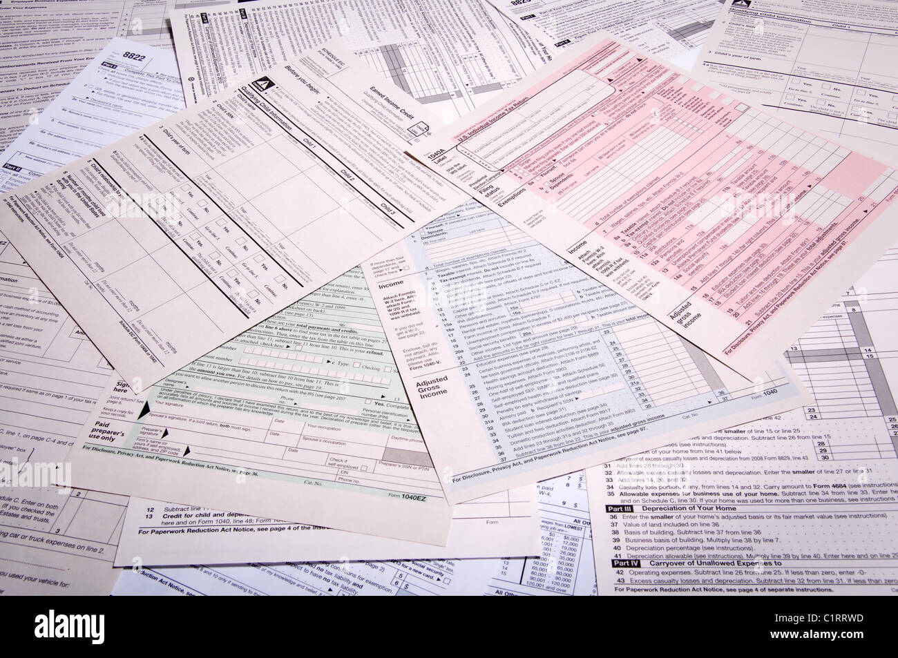 Spread of Tax Forms Stock Photo - Alamy
