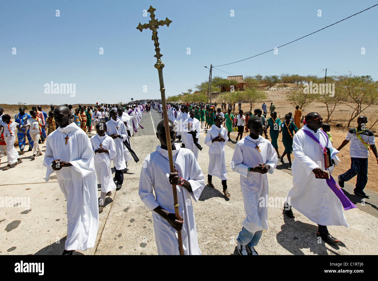 roman catholic procession, Mont Rolland, Senegal Stock Photo - Alamy