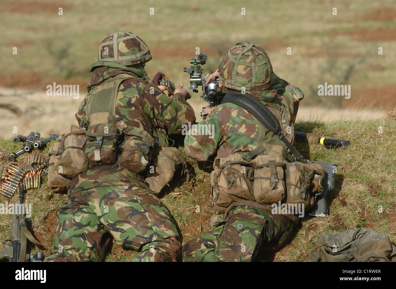 British Army soldiers participate in sustained fire training Stock ...