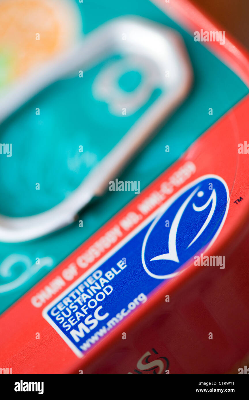 Sustainable seafood produce food packaging label hi-res stock ...