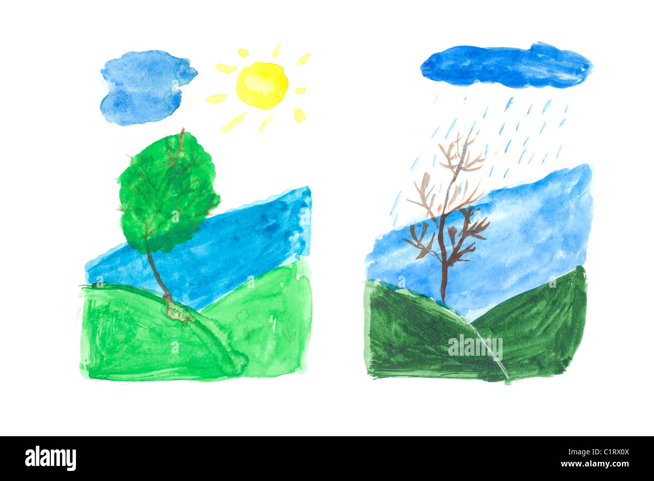 Rain drawing Cut Out Stock Images & Pictures - Alamy