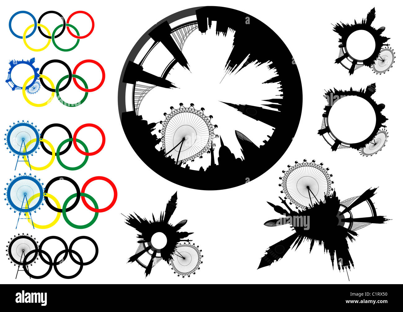 various graphic symbols on the theme - London - city of the Olympic ...