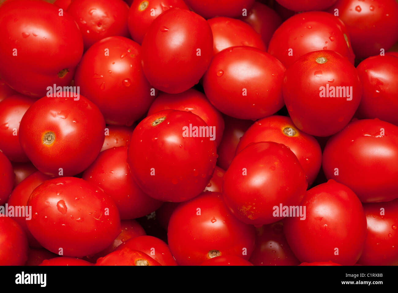 Red tasty ripe tomatoes put by background Stock Photo - Alamy