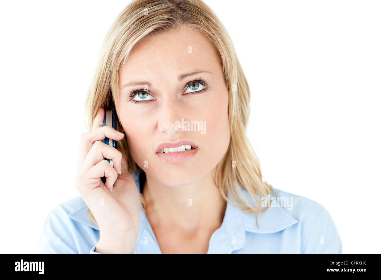 Frustrated beautiful woman angry using hi-res stock photography and ...