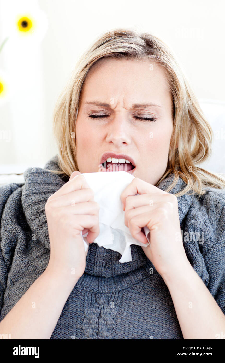Hanky handkerchief tissue sneezing hi-res stock photography and images ...