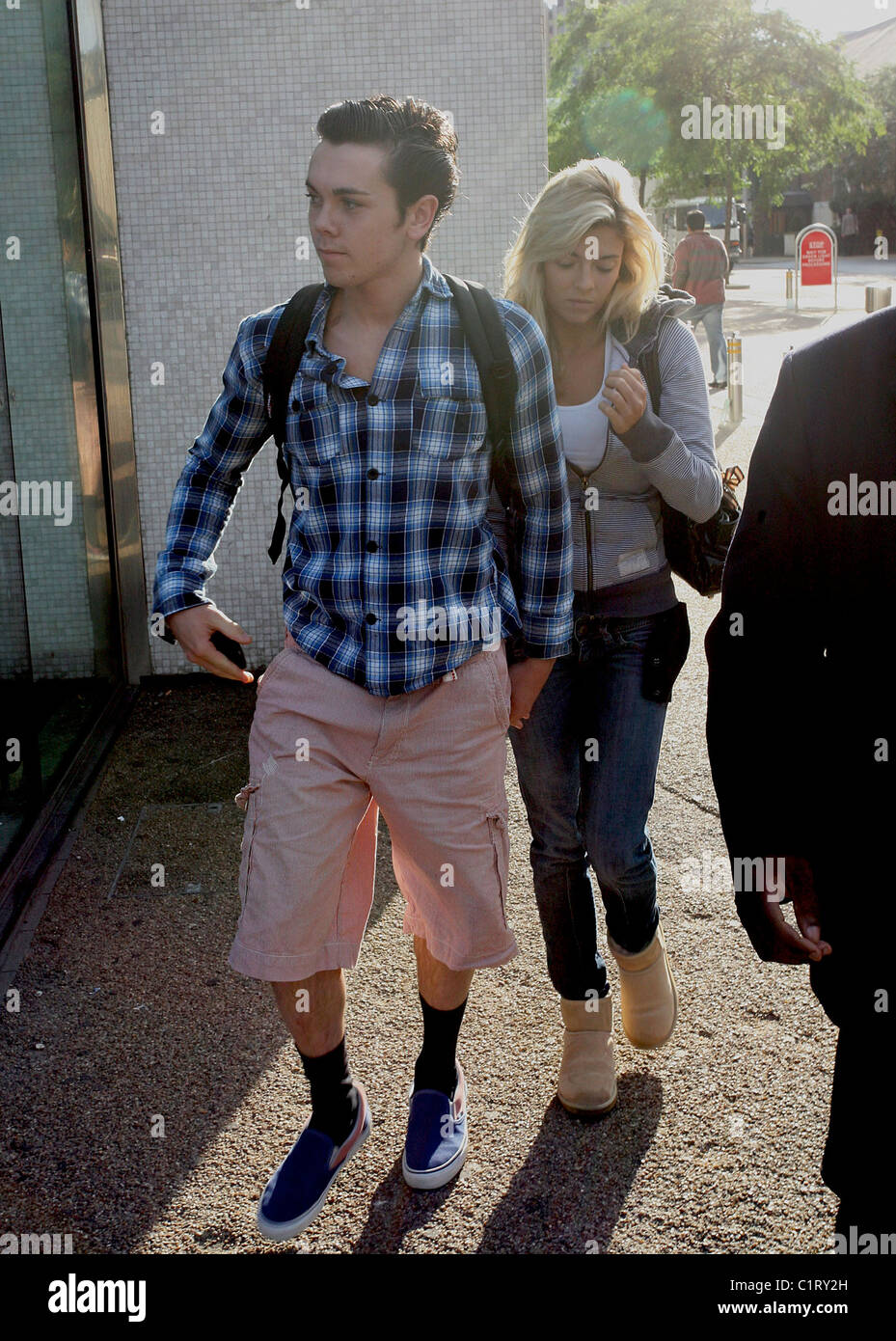 Emma Stephens and Ray Quinn arriving at the GMTV studios London ...