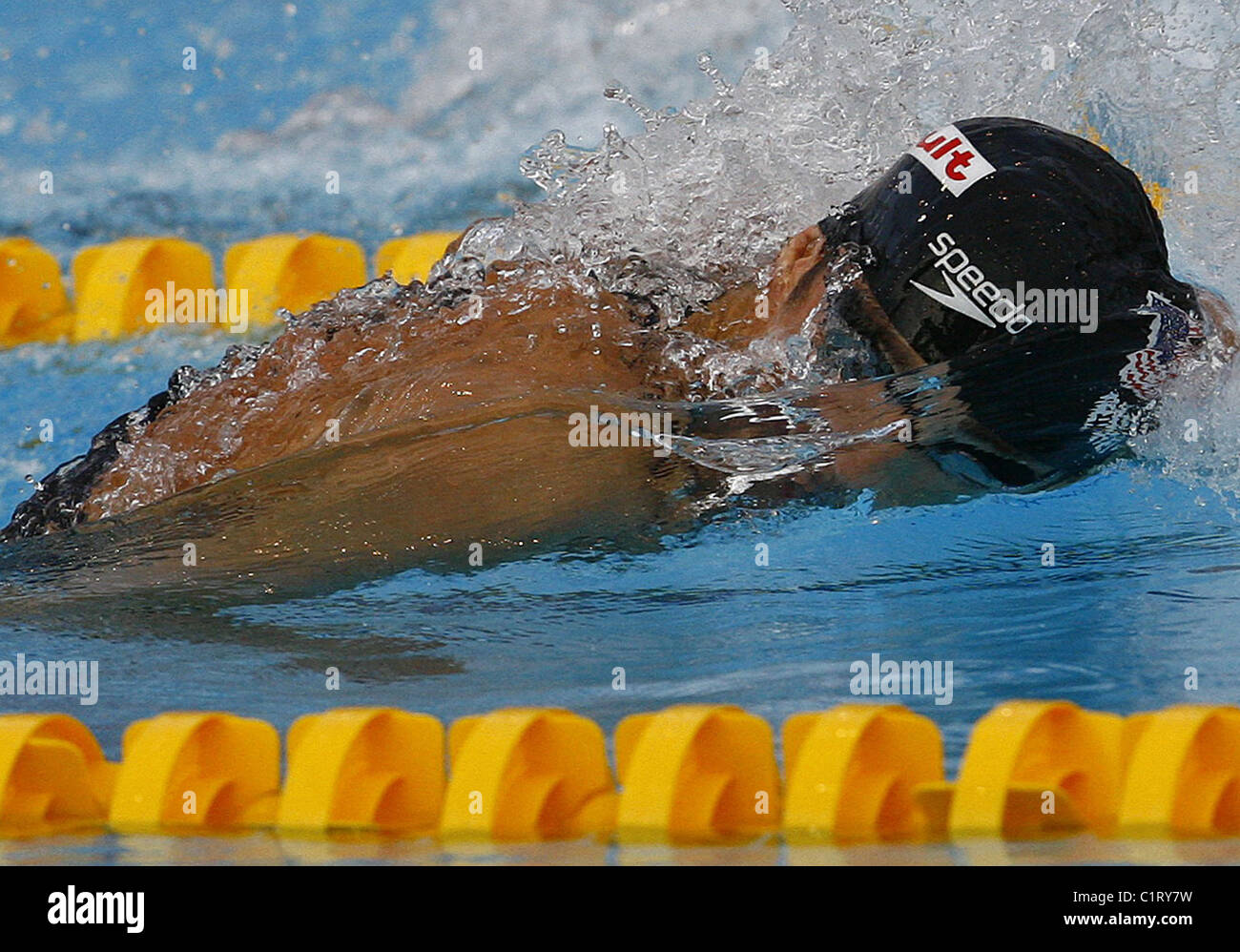Michael Phelps of the U.S. in action during the Men's 4x200m Freestyle ...
