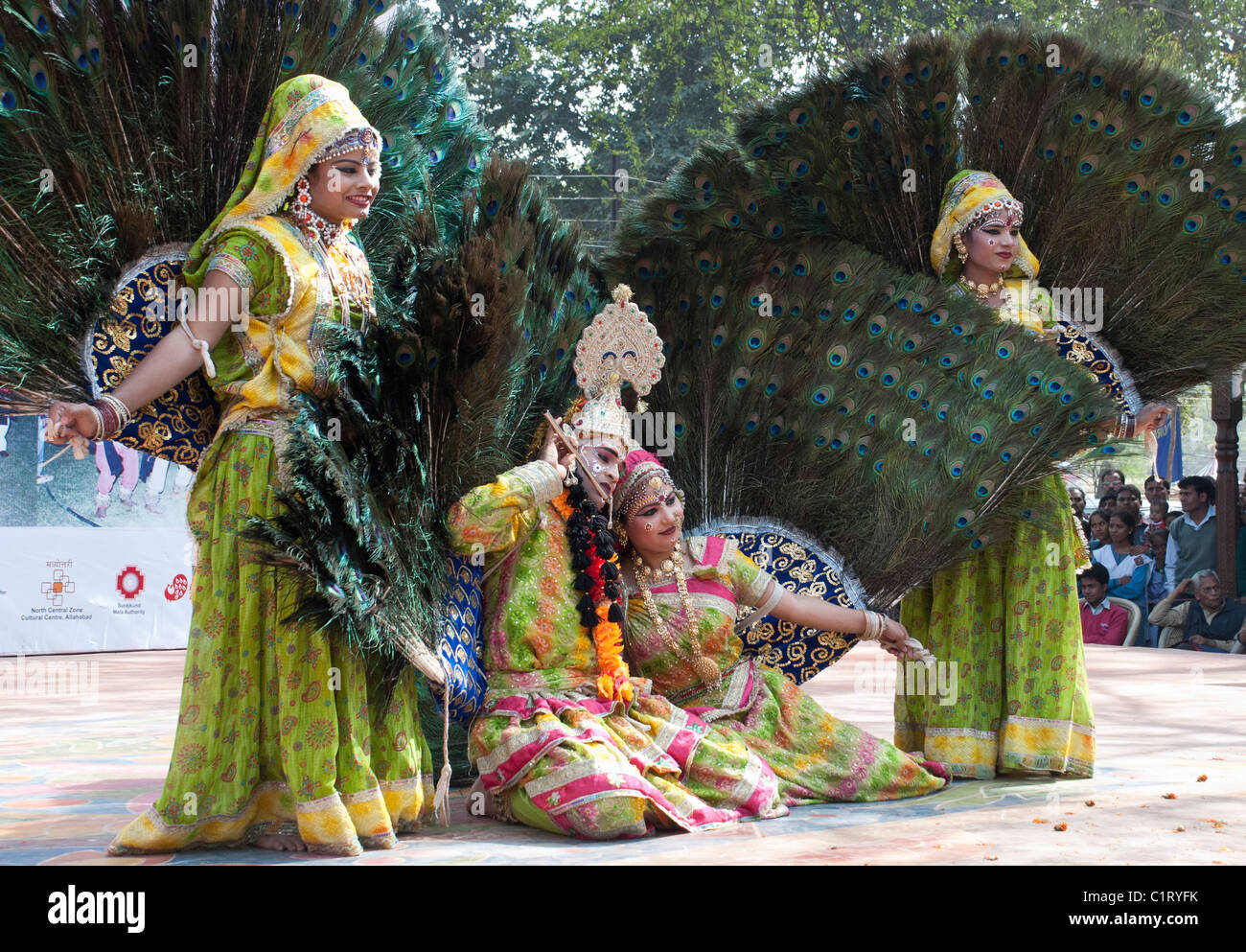 MAYUR [ Peacock] folk dance of Mathura, U.P. , INDIA Stock Photo - Alamy