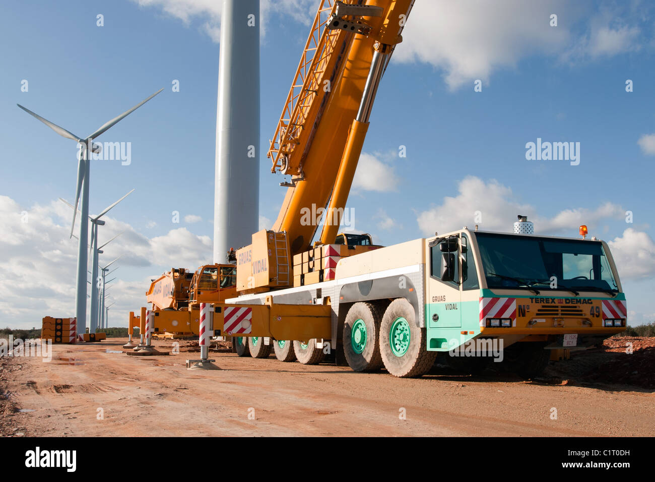 Wind power plant under construction Stock Photo - Alamy