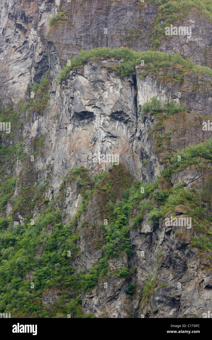 rock formation in Geiranger Fjord Stock Photo - Alamy