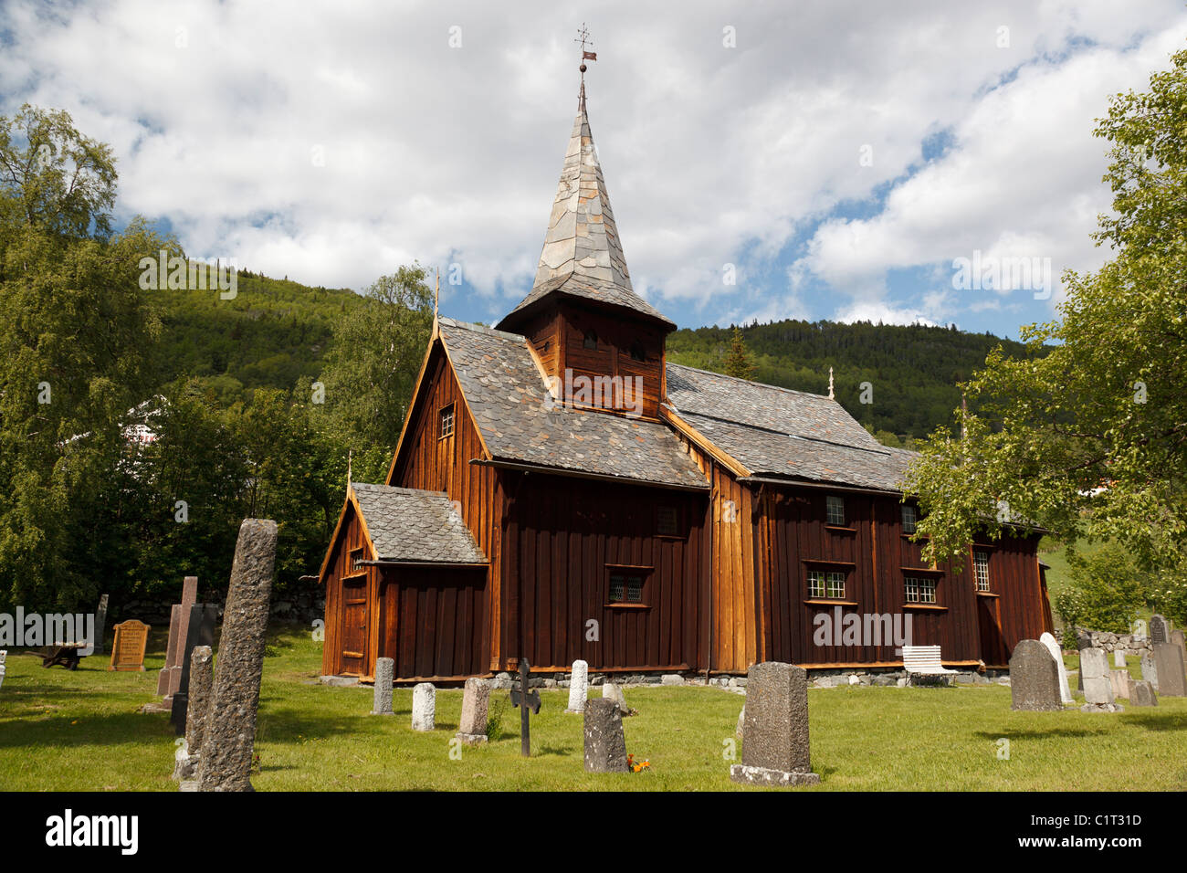 stave chuch in Hol Stock Photo - Alamy