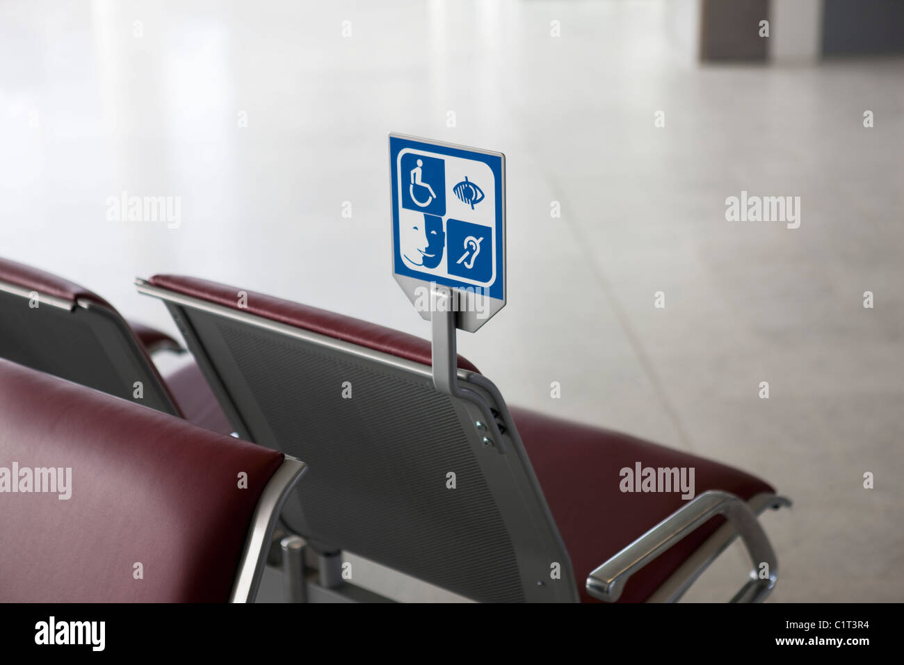 Sign in waiting area designating seating for persons with disabilities ...