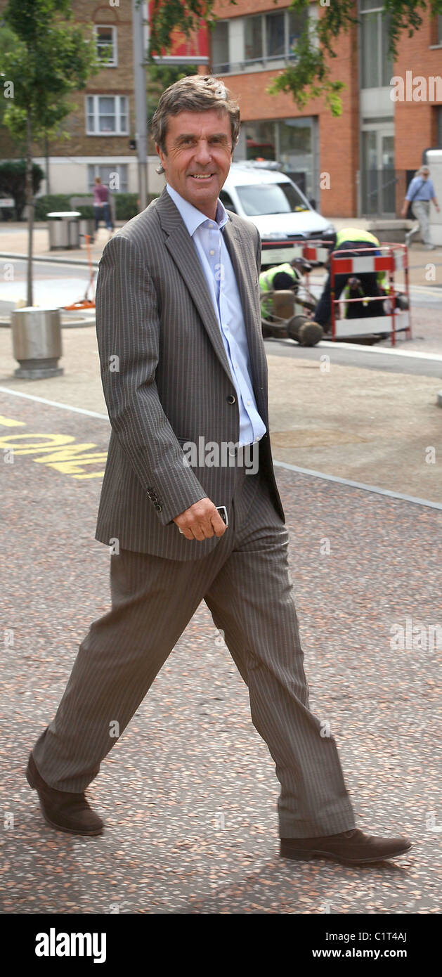 John Stapleton leaving the London studios after appearing on GMTV ...