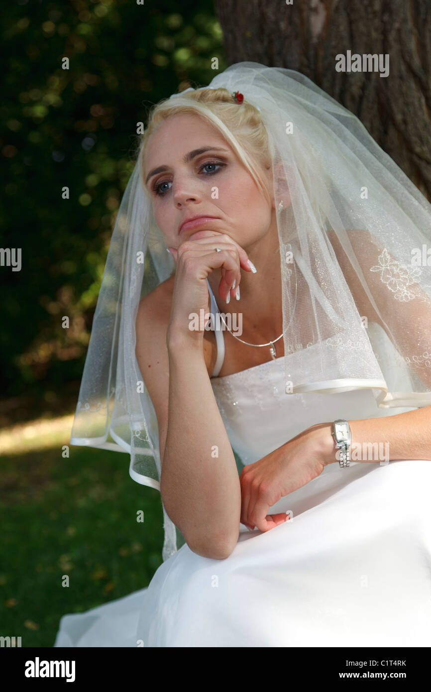 sad and disappointed bride Stock Photo - Alamy