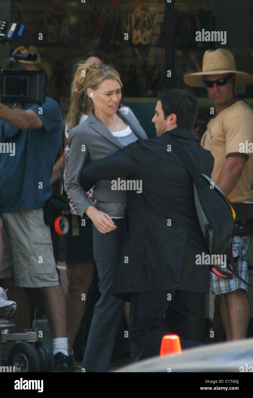 Christine Adams and Milo Ventimiglia filming on location for season ...