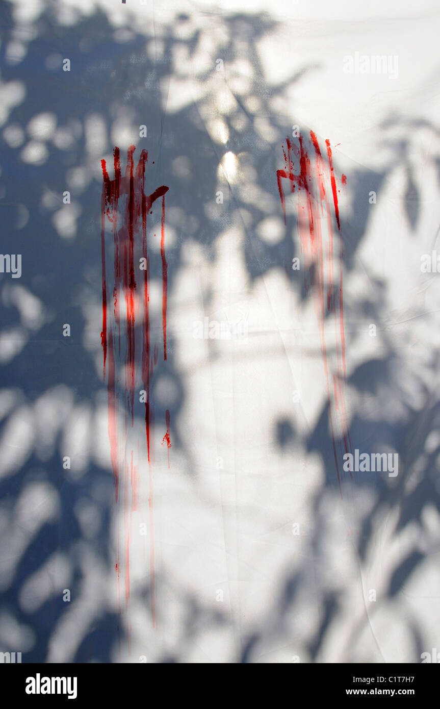 Bloody handprint sheet hi-res stock photography and images - Alamy