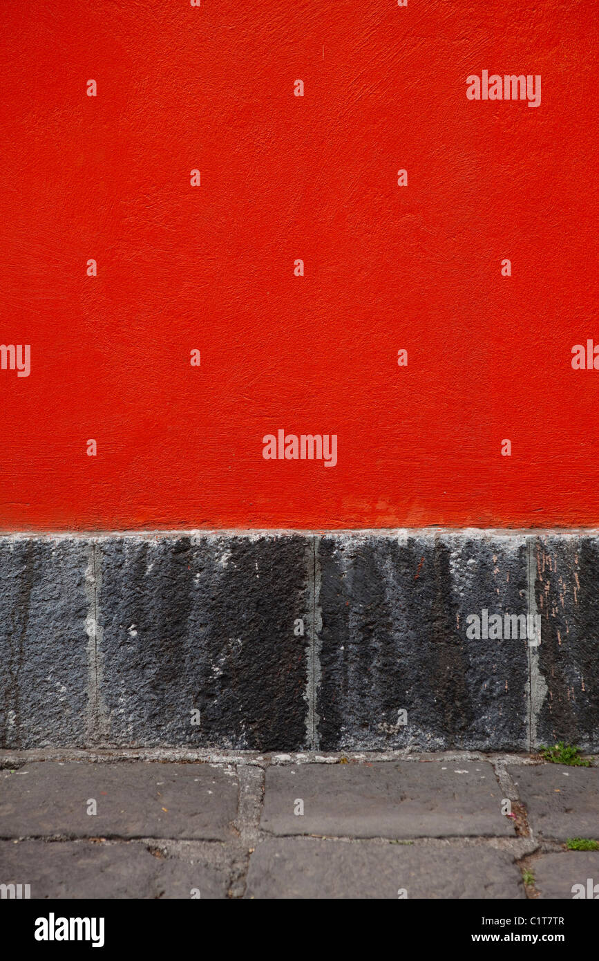 Red stucco wall, close-up Stock Photo - Alamy