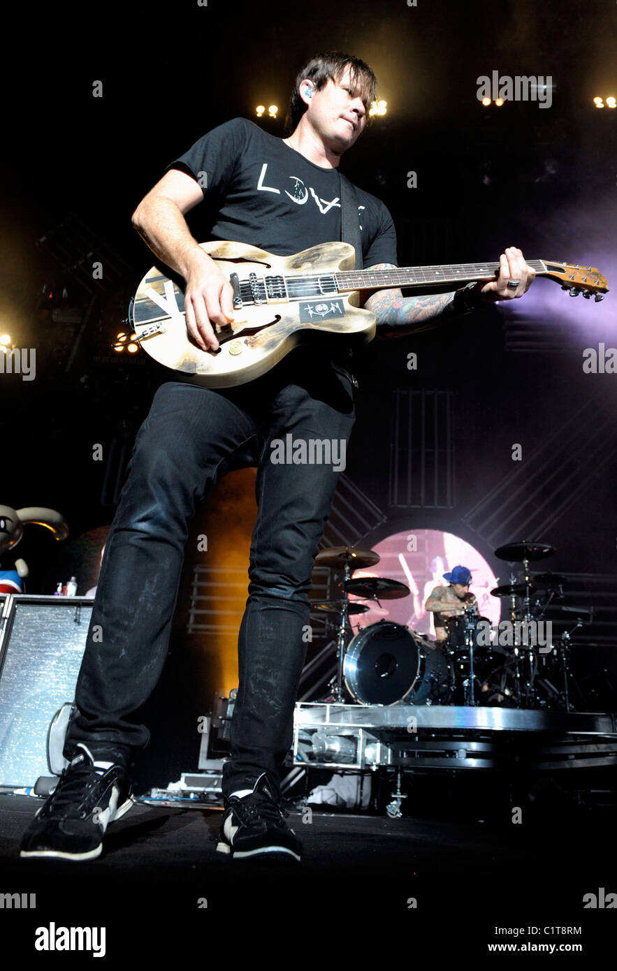 Tom DeLonge of Blink-182 performing live on stage at the Molson ...