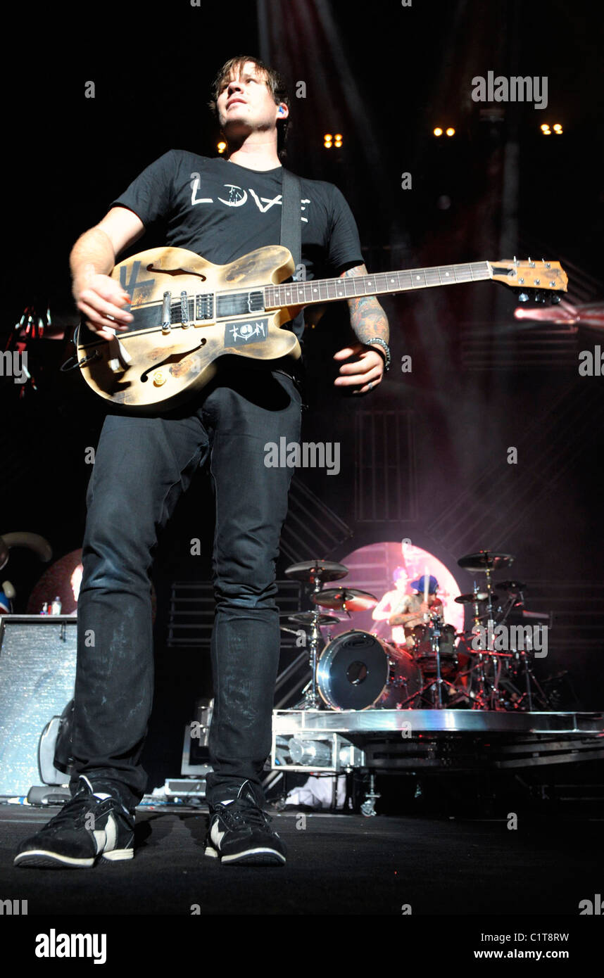 Tom DeLonge of Blink-182 performing live on stage at the Molson ...