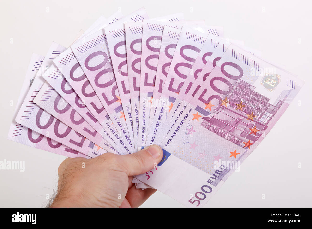 500 Euro bank notes in hand Stock Photo - Alamy