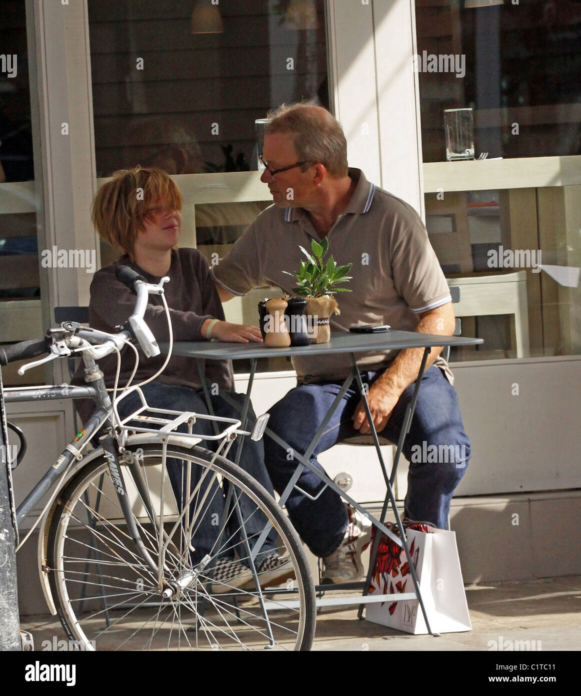 Harry Enfield visits a local cafe with his son to have breakfast London ...