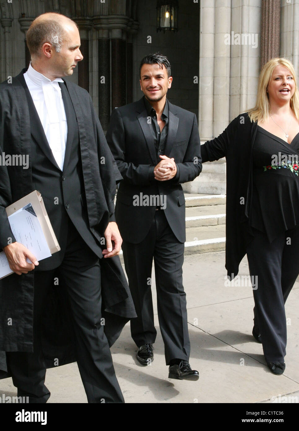Peter Andre holds a press conference on the steps of the High Court on ...