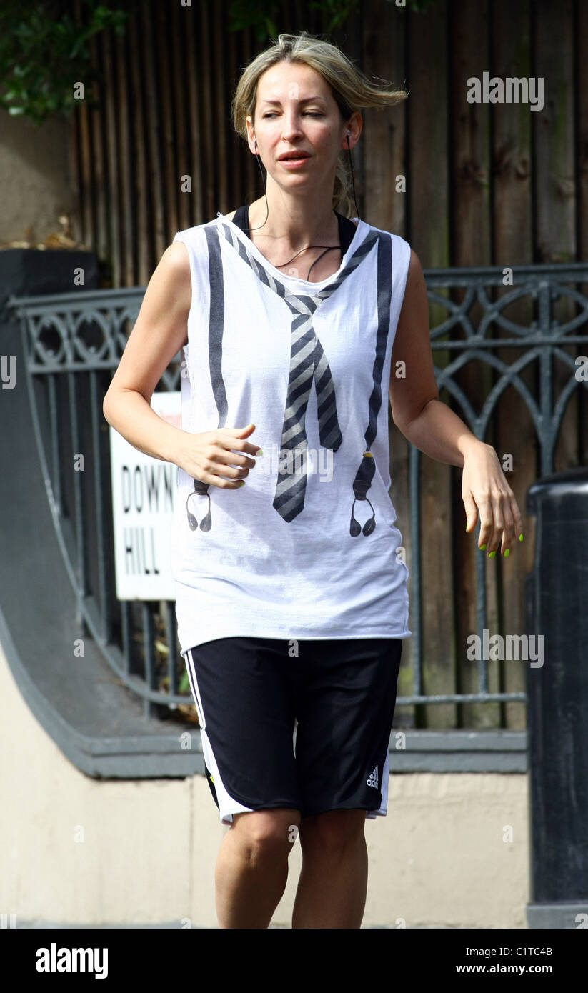 Natalie Appleton goes for a jog near her home London, England - 31.07. ...