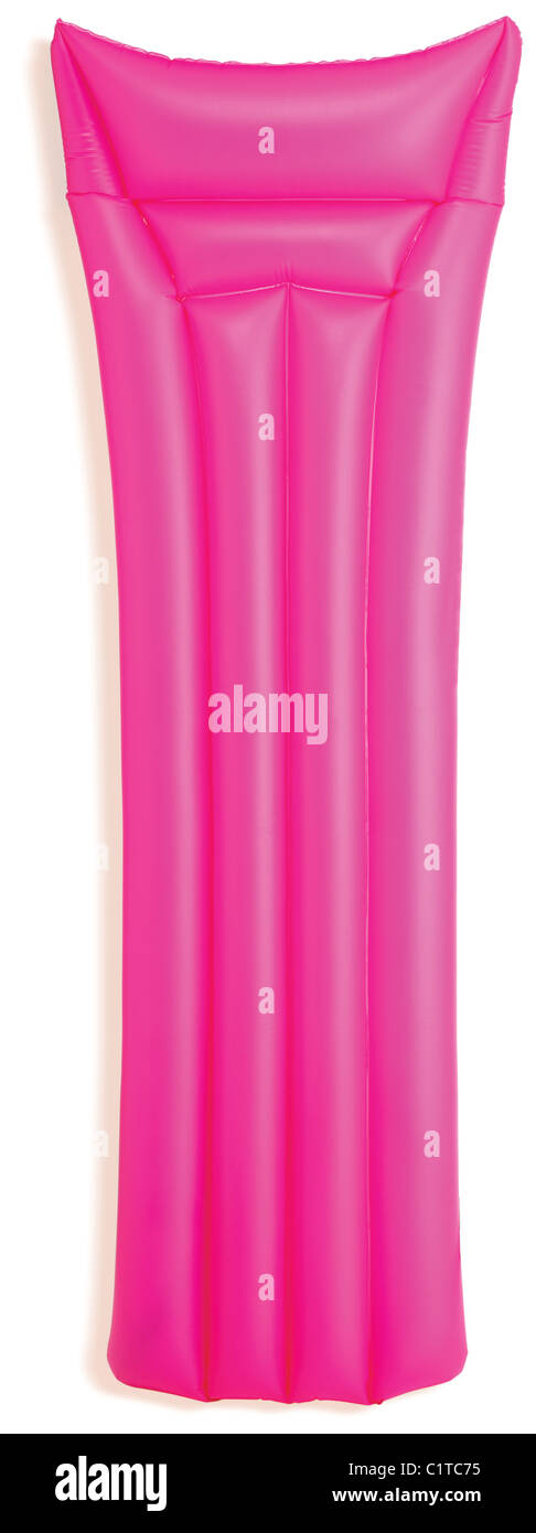 a pink lilo isolated on white with clipping path Stock Photo - Alamy