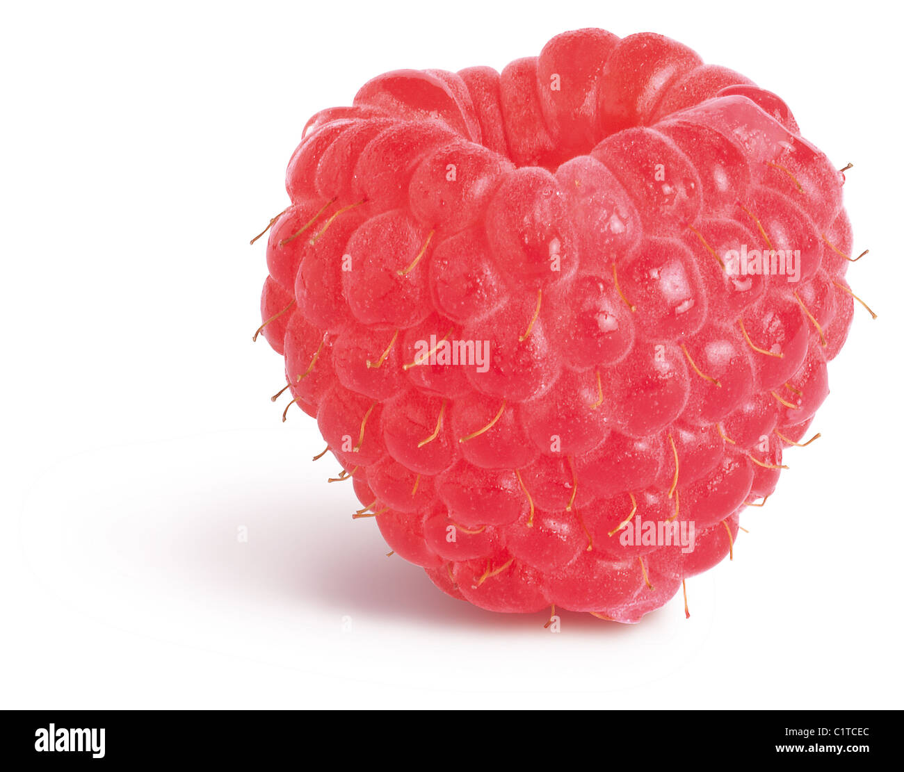 a tasty red raspberry isolated on a white background Stock Photo - Alamy