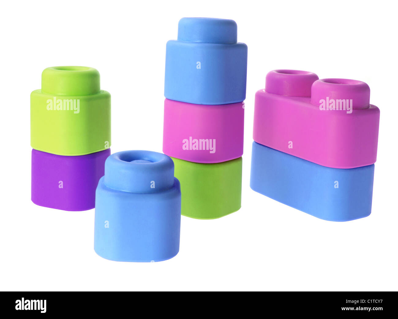 Rubber Toy Blocks Stock Photo - Alamy
