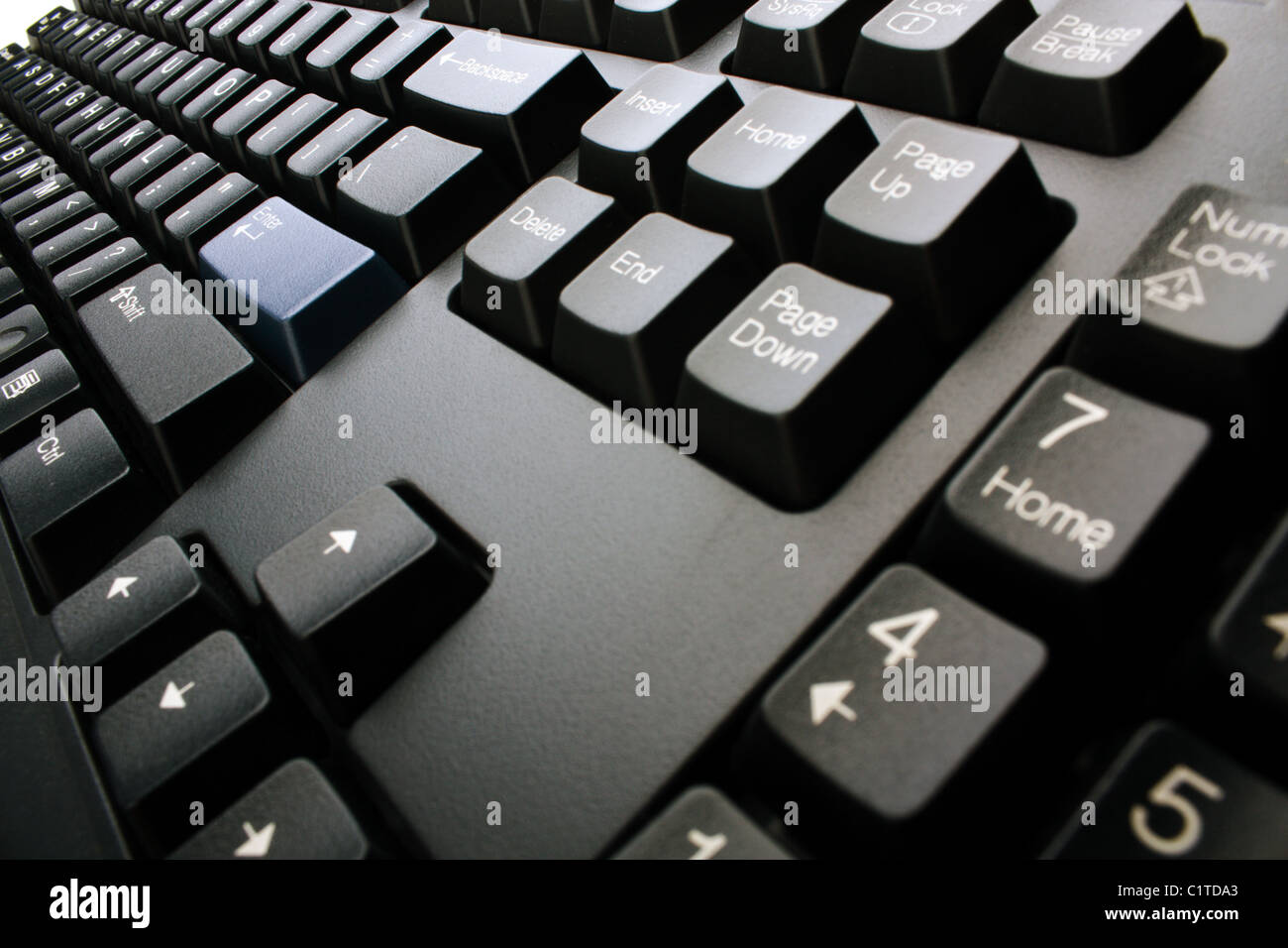 PC keyboard of black color closeup view Stock Photo - Alamy