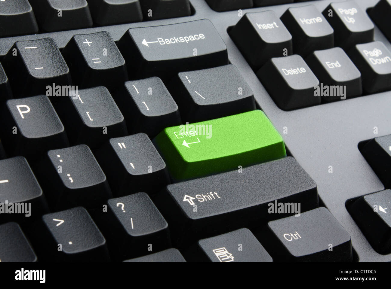 PC keyboard of black color closeup view Stock Photo - Alamy
