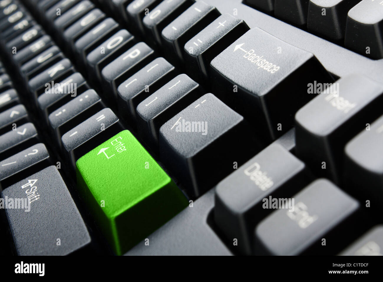 PC keyboard of black color closeup view Stock Photo - Alamy
