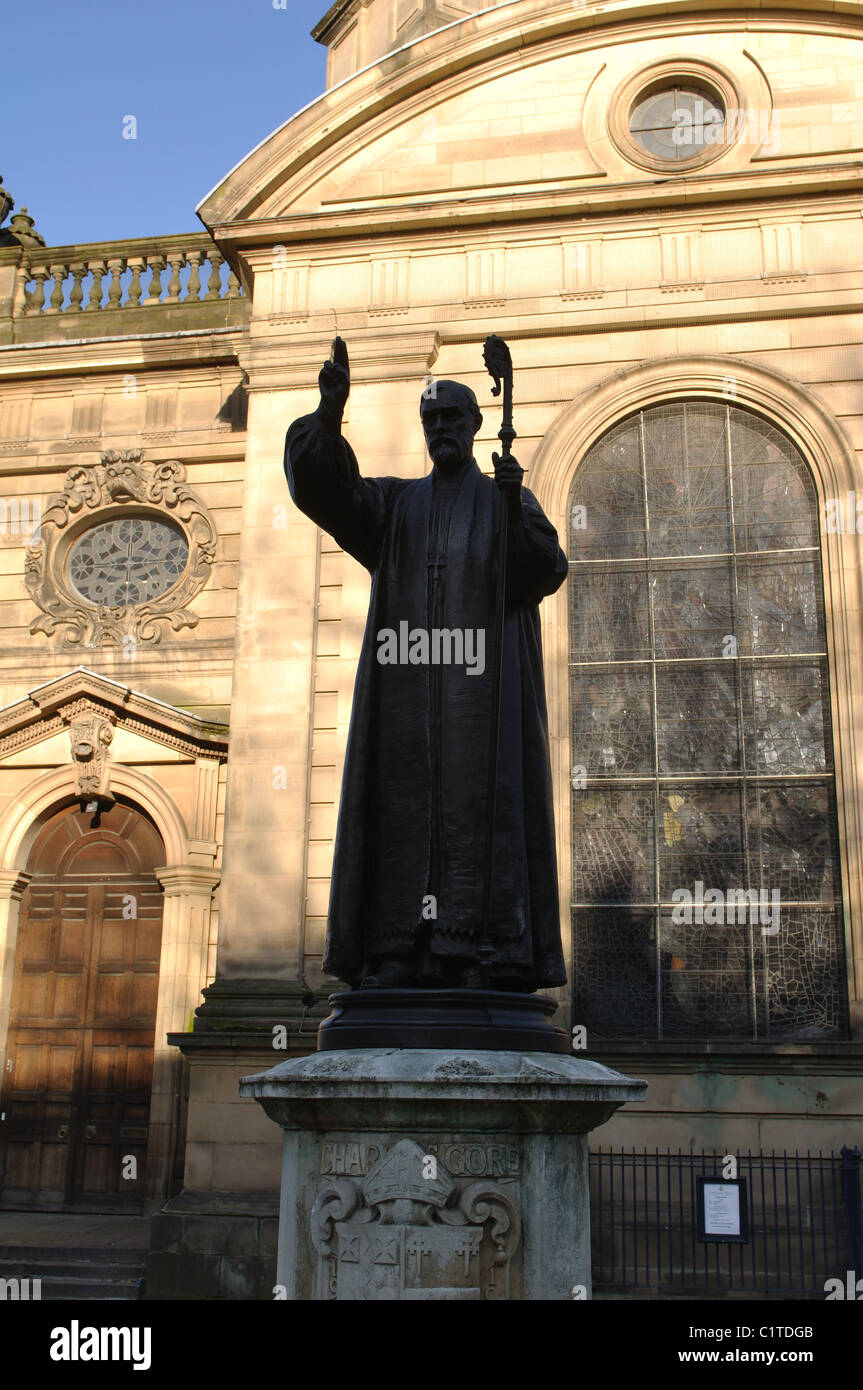 Charles Gore statue and St. Philip`s Cathedral, Birmingham, UK Stock ...