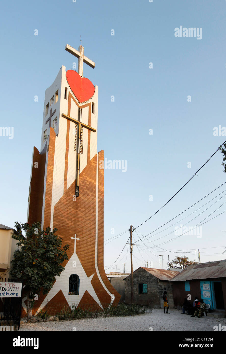 catholic church on Fadiouth Island, composed of shells with a Christian ...