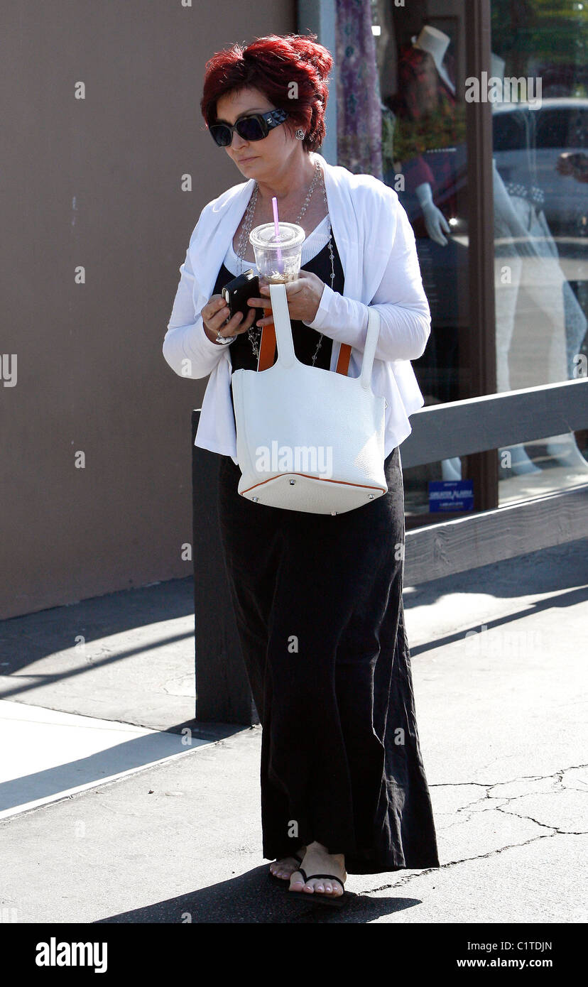 Sharon Osbourne stops to buy a cold drink whilst out with her eldest ...