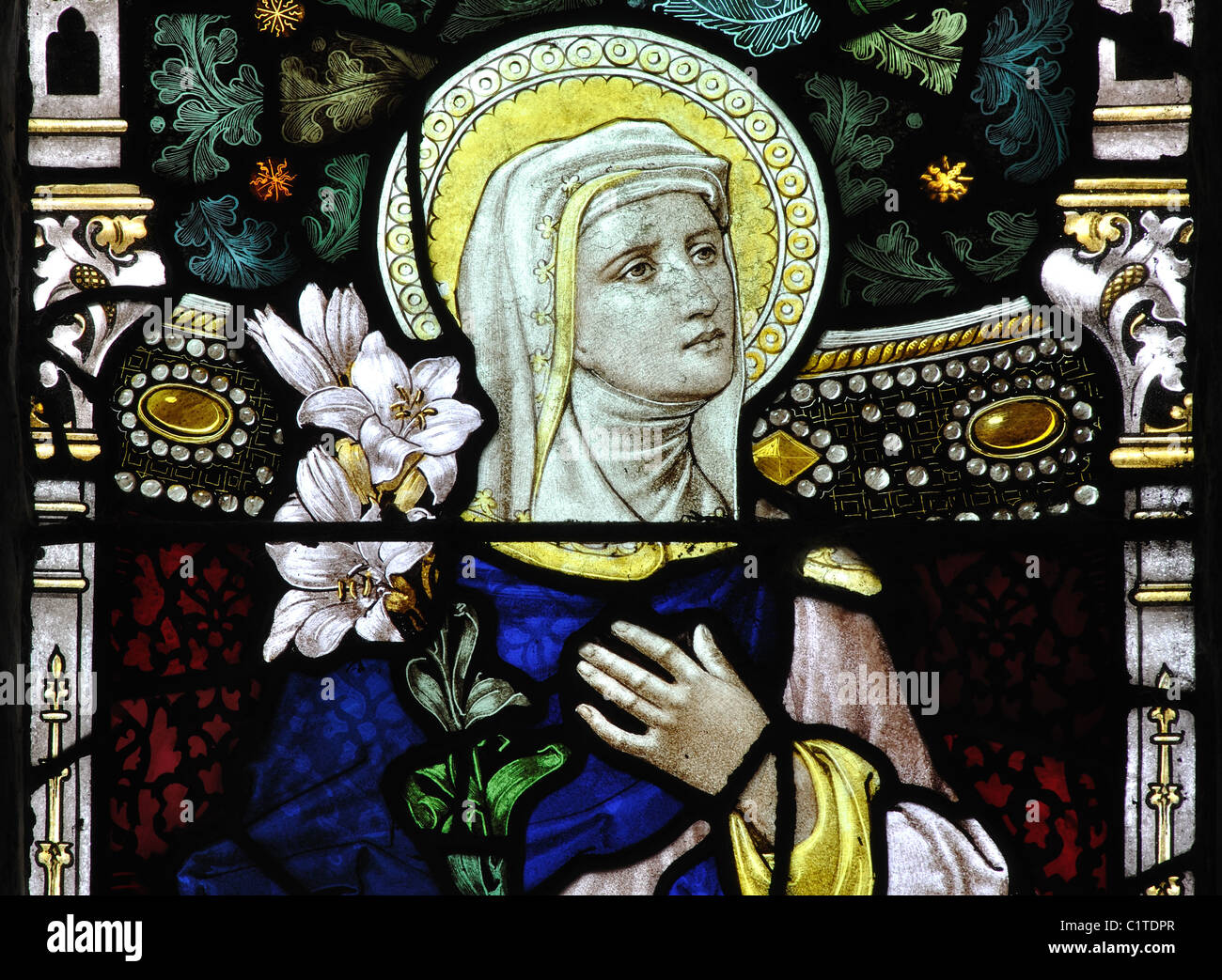 Saint Mary stained glass, St. James Church, Sutton Cheney ...