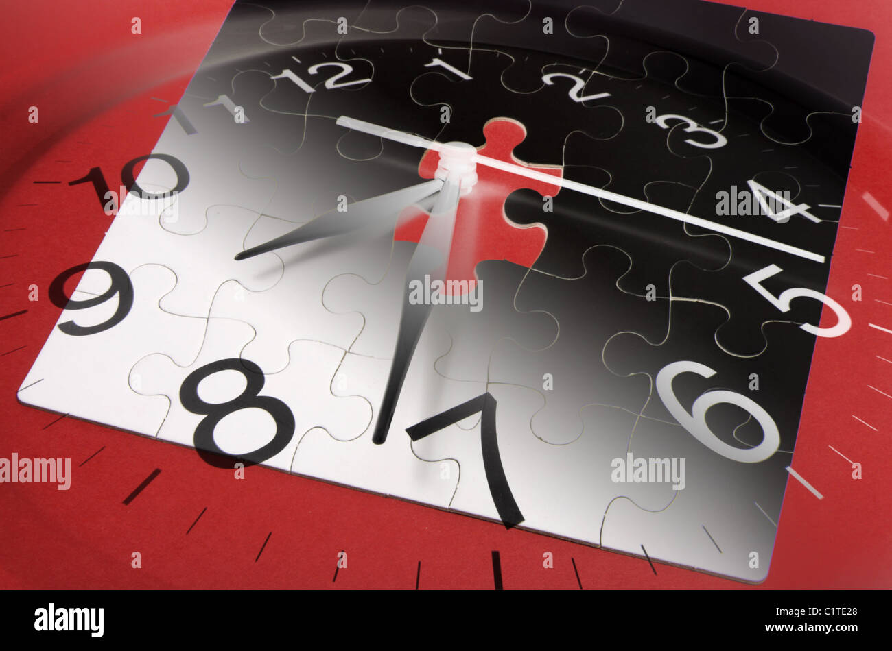 Clock and Jigsaw Puzzle Stock Photo - Alamy