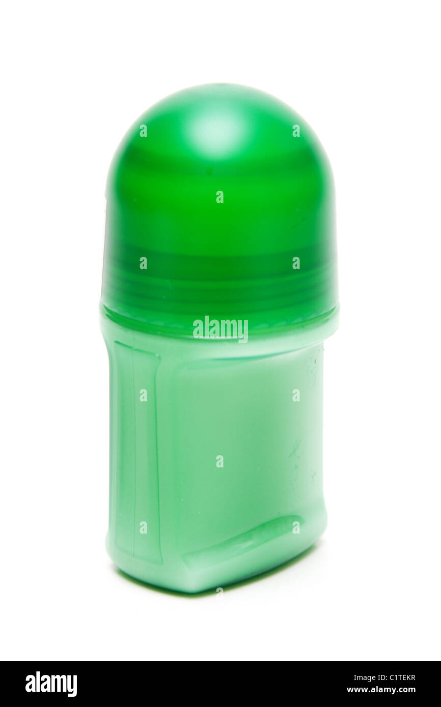 Locked green vial deodorant on white background Stock Photo - Alamy