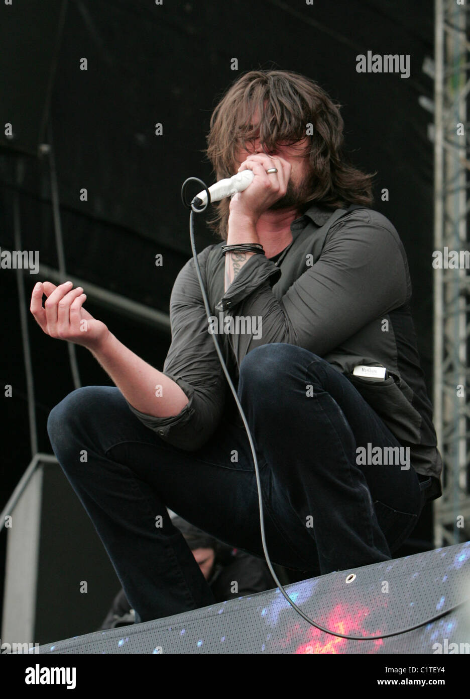 Adam Lazzara Taking Back Sunday performing live at Sonisphere Festival ...